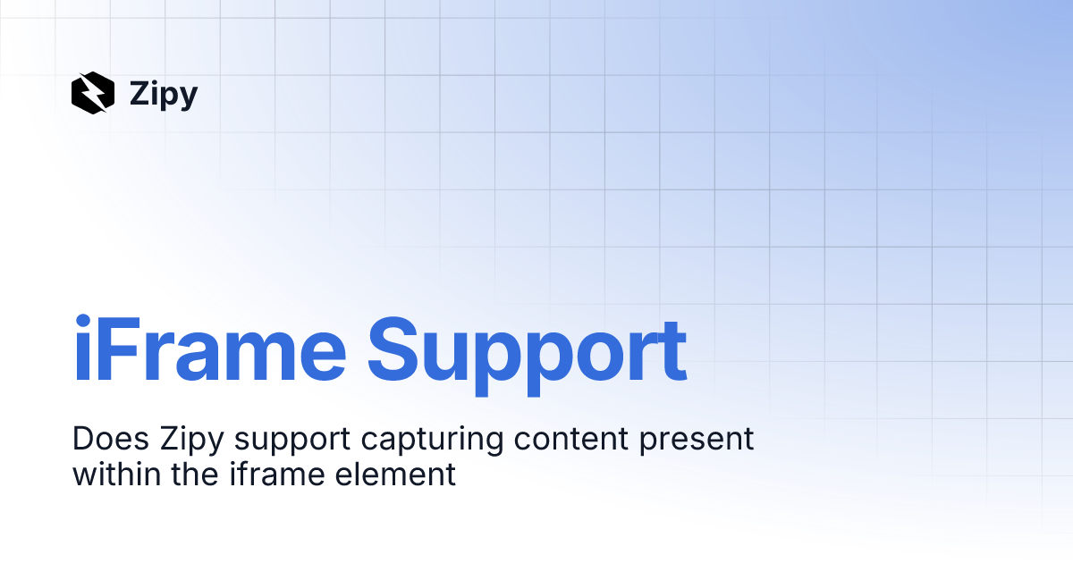 iFrame Support | Zipy