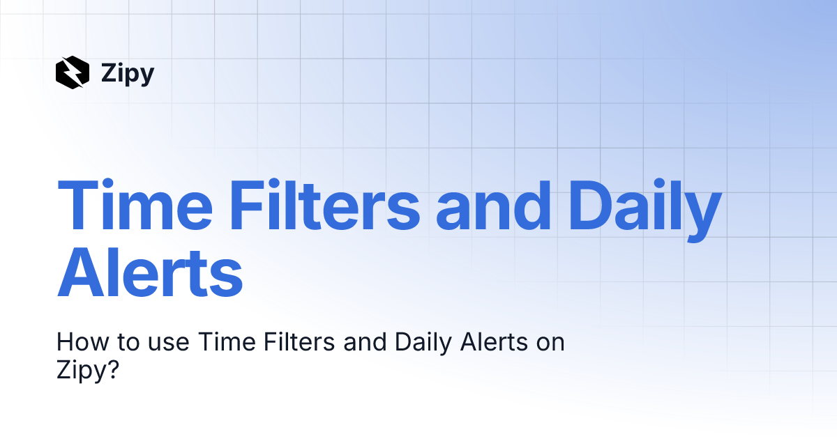 Time Filters and Daily Alerts | Zipy
